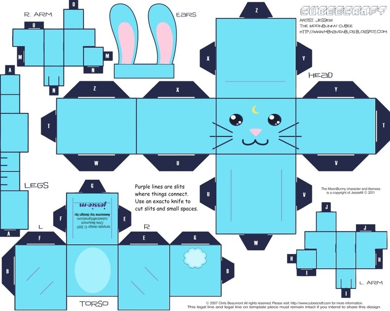 Moon Bunny Cubee How To Make A Papercraft Art Computer Art And 