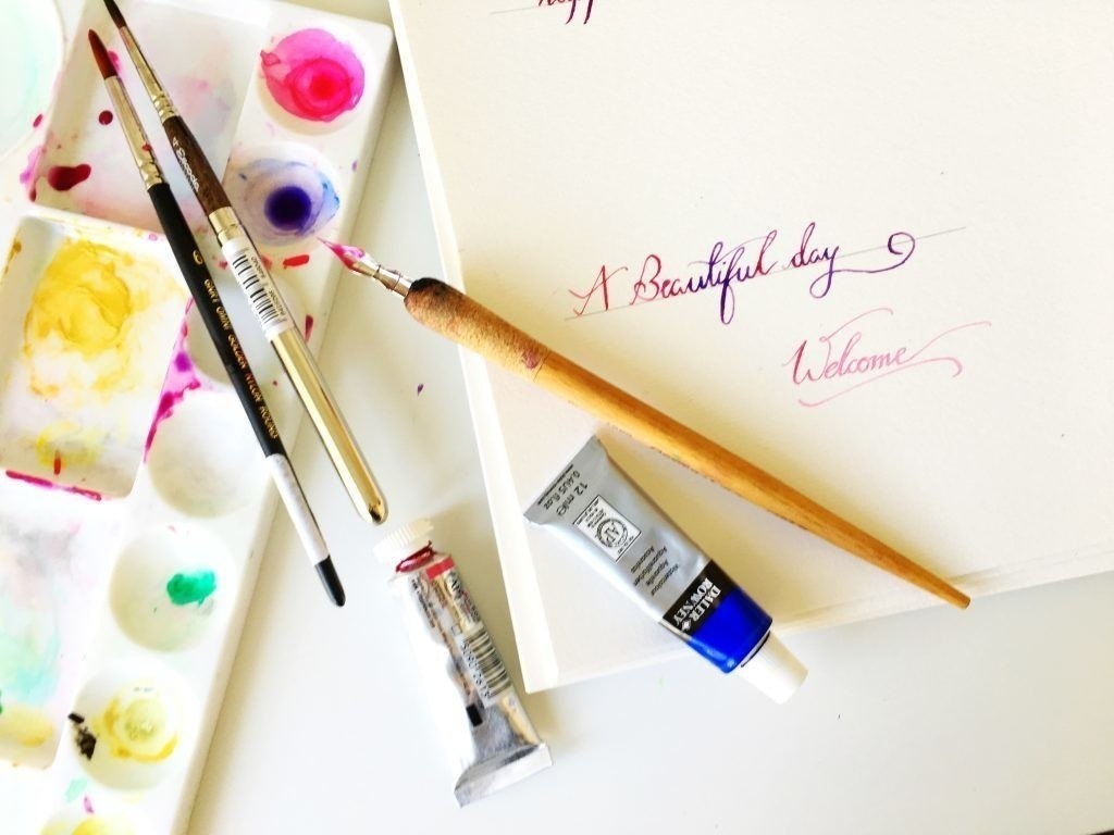 How-To Create Calligraphy Using Watercolor · Technique Tuesday · Cut ...