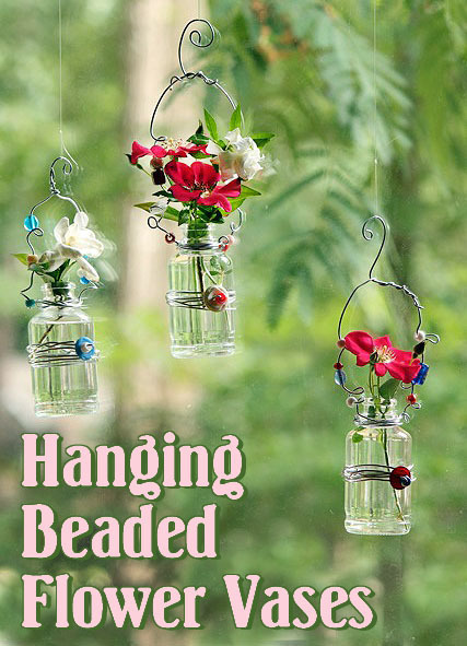 Hanging Beaded Glass Flower Vases · Craft Finds · Cut Out + Keep Craft Blog