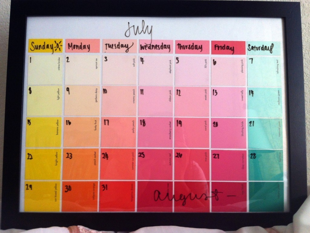 Paint Sample Calendar · Cut Out + Keep Craft Blog