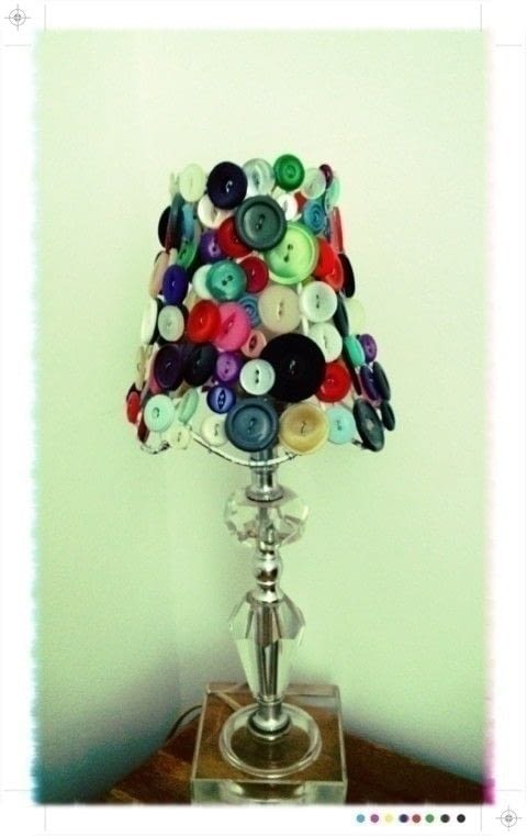 Button Covered Lamp Shade · How To Make A Lamp / Lampshade · Beadwork ...