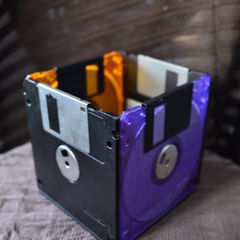 Upcycled Floppy Disks ~ Box · A Floppy Disc Box · Construction on Cut ...