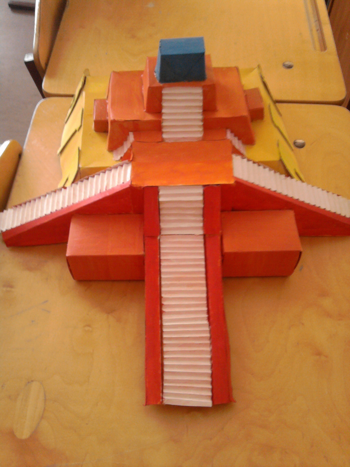 Cardboard Ziggurat Temple A Model Or Sculpture Art Construction