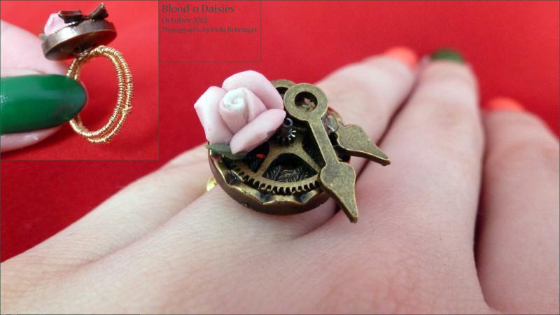 Handcoiled Ring With A Gear And A Rose · A Hardware Ring · Construction ...