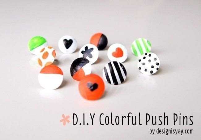 Diy Colorful Push Pins · How To Make A Push Pin · Decorating on Cut Out ...