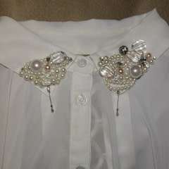 Embellished Collar Diy · How To Make A Shirt Collar · Decorating ...