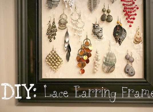 Diy: Lace Earring Frame · How To Make An Earring Hanger · Construction ...