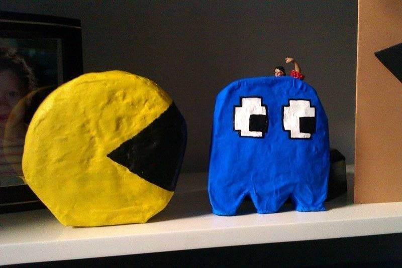 Paper Mache Pacman Set! · How To Mold A Clay Character · Papercraft on ...