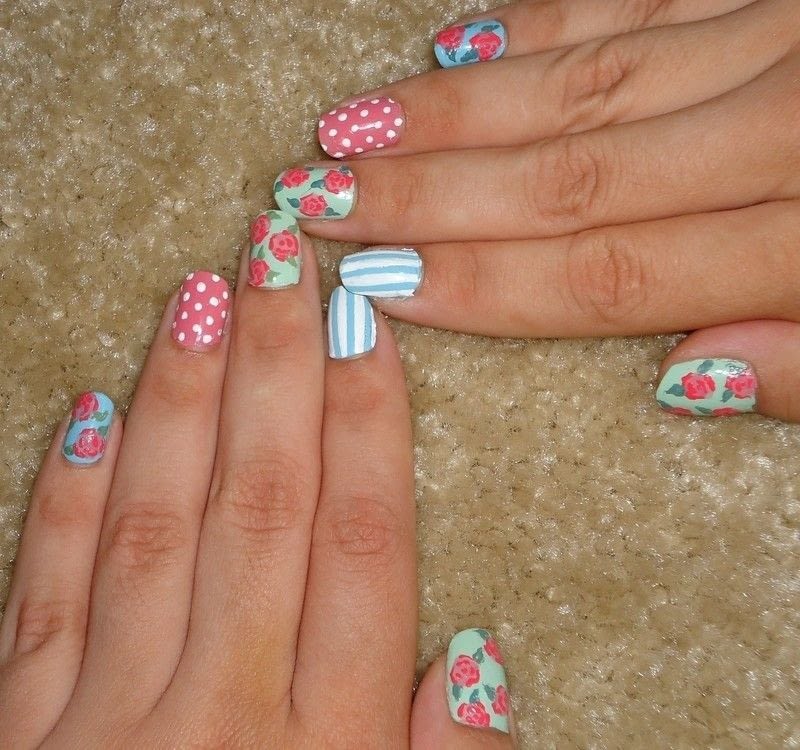 Floral Pattern Nails · Patterned Nail Art · Beauty on Cut Out + Keep