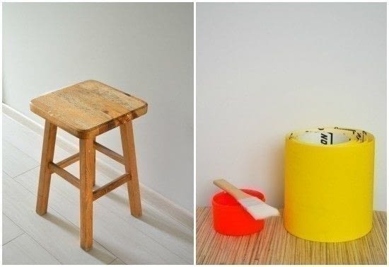 Diy Neon Painted Stool · How To Make A Stool · Home + DIY on Cut Out + Keep