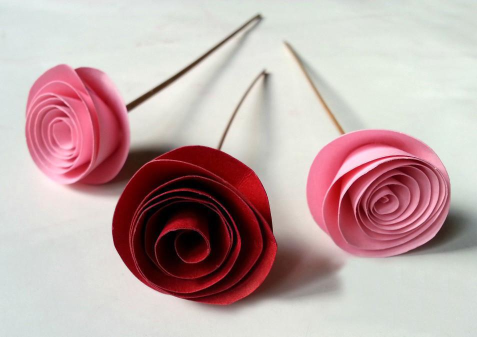 Rolled Paper Rose How To Make A Flowers Rosettes Papercraft On