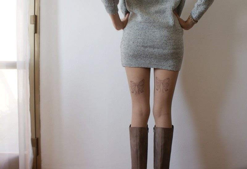 Printed Bows Tights (Diy) · How To Make A Pair Of Tights / Pantyhose ...