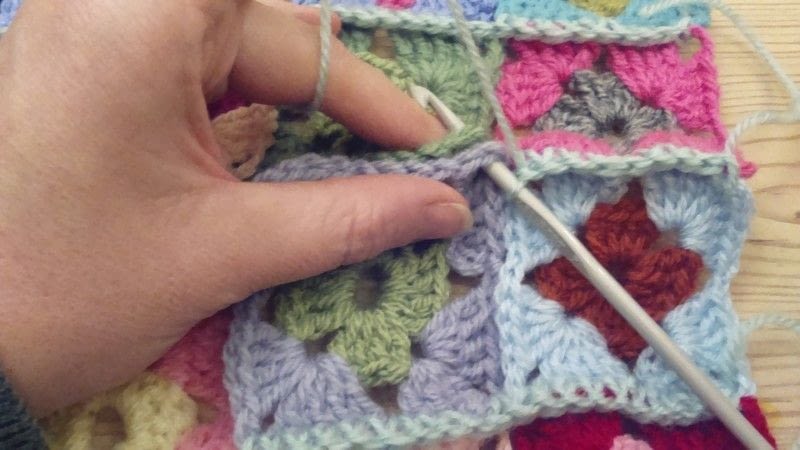 How To Join With A Double Crochet · How To Crochet A Granny Square ...