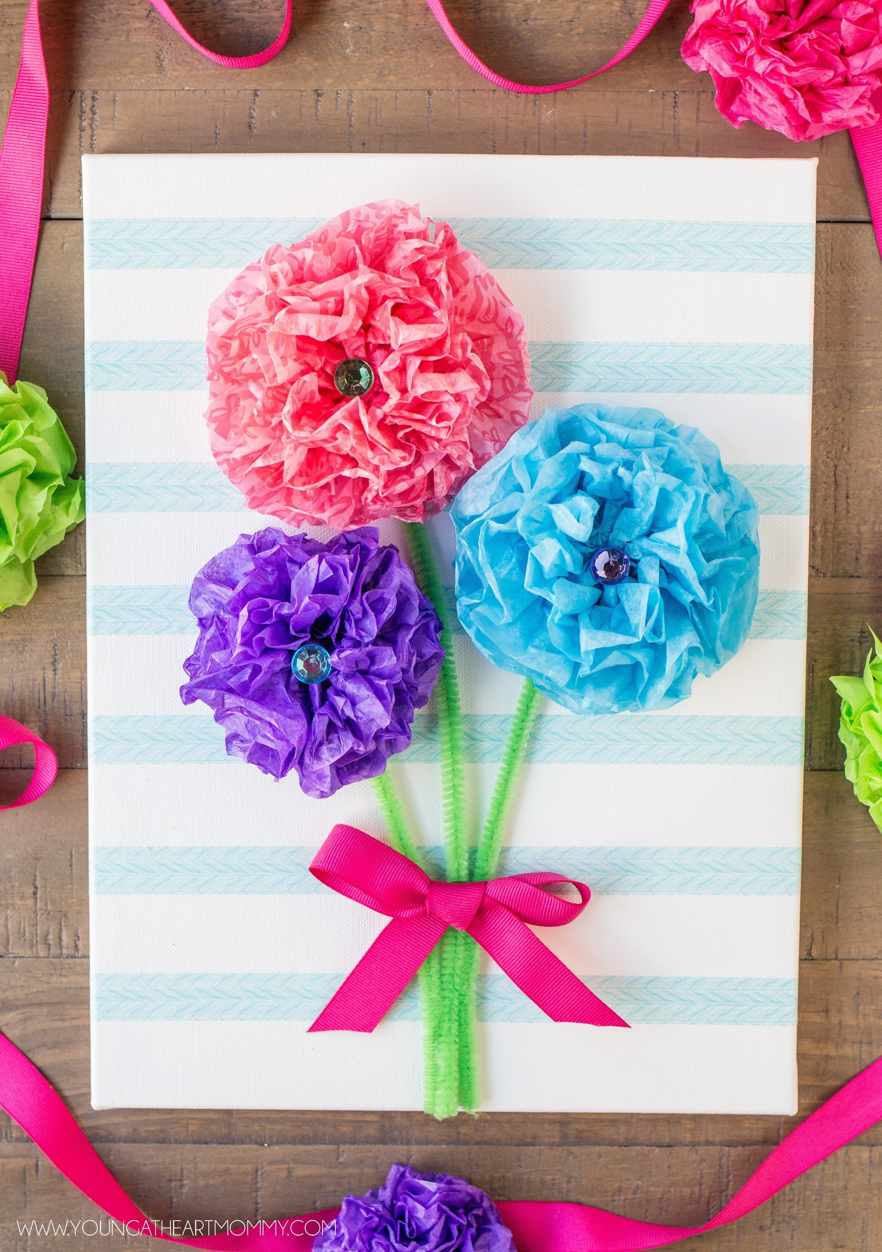 Tissue Paper Flower Bouquet Canvas How To Make Wall Decor 