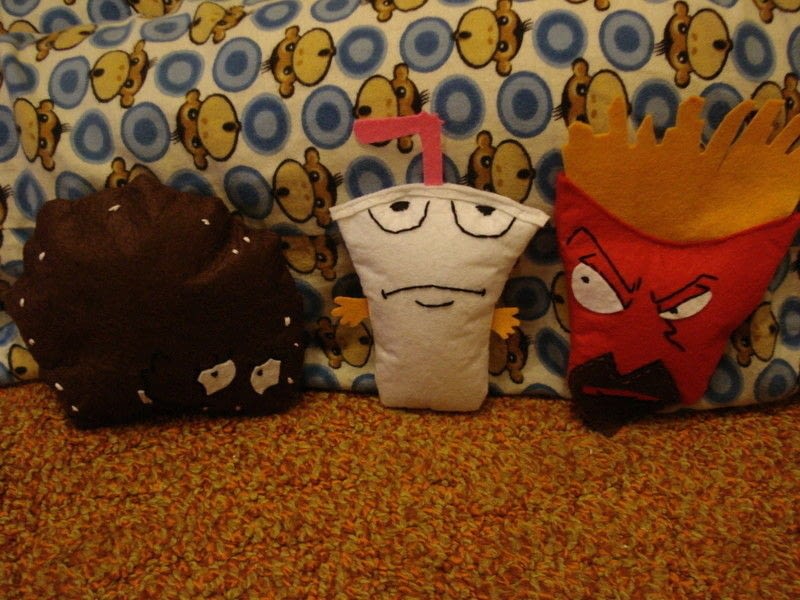 Aqua Teen Hunger Force Plushies · A Cartoon Plushie · Sewing on Cut Out ...