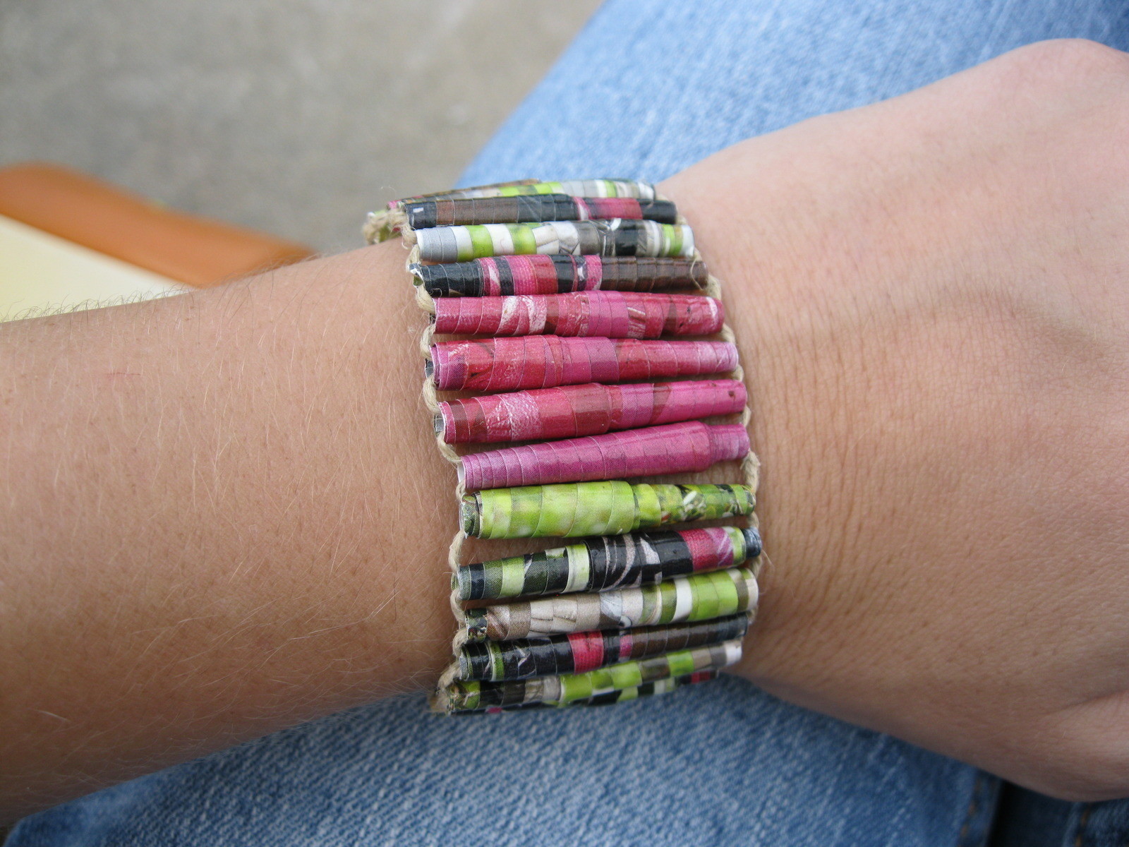 Paper Bead Hemp Ladder Bracelet A Paper Bead Bracelet Jewelry 
