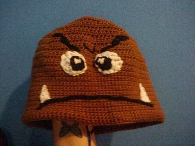 Mario Nintendo Goomba Crochet Hat · A Character Hat · Version by MERY P.