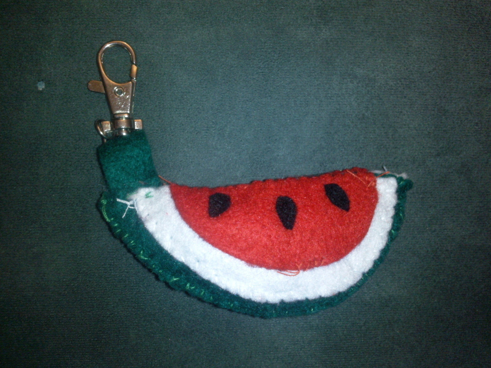 Watermelon Felt Keyring · A Fabric Food Charm · Version by Sarah