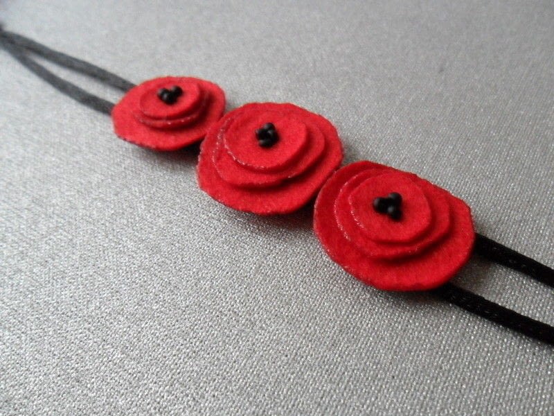 Scorched Felt Poppy Bracelet · A Fabric Bracelet · Jewelry Making ...