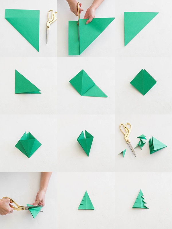 Origami Christmas Trees How To Fold An Origami Tree Papercraft On 